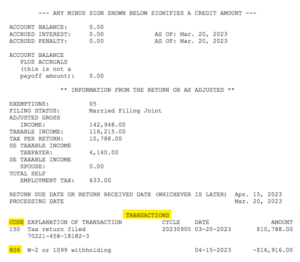 What Is IRS Code 806?