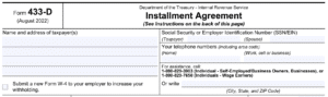 How to Complete IRS Form 433-D Direct Debit Installment Agreement